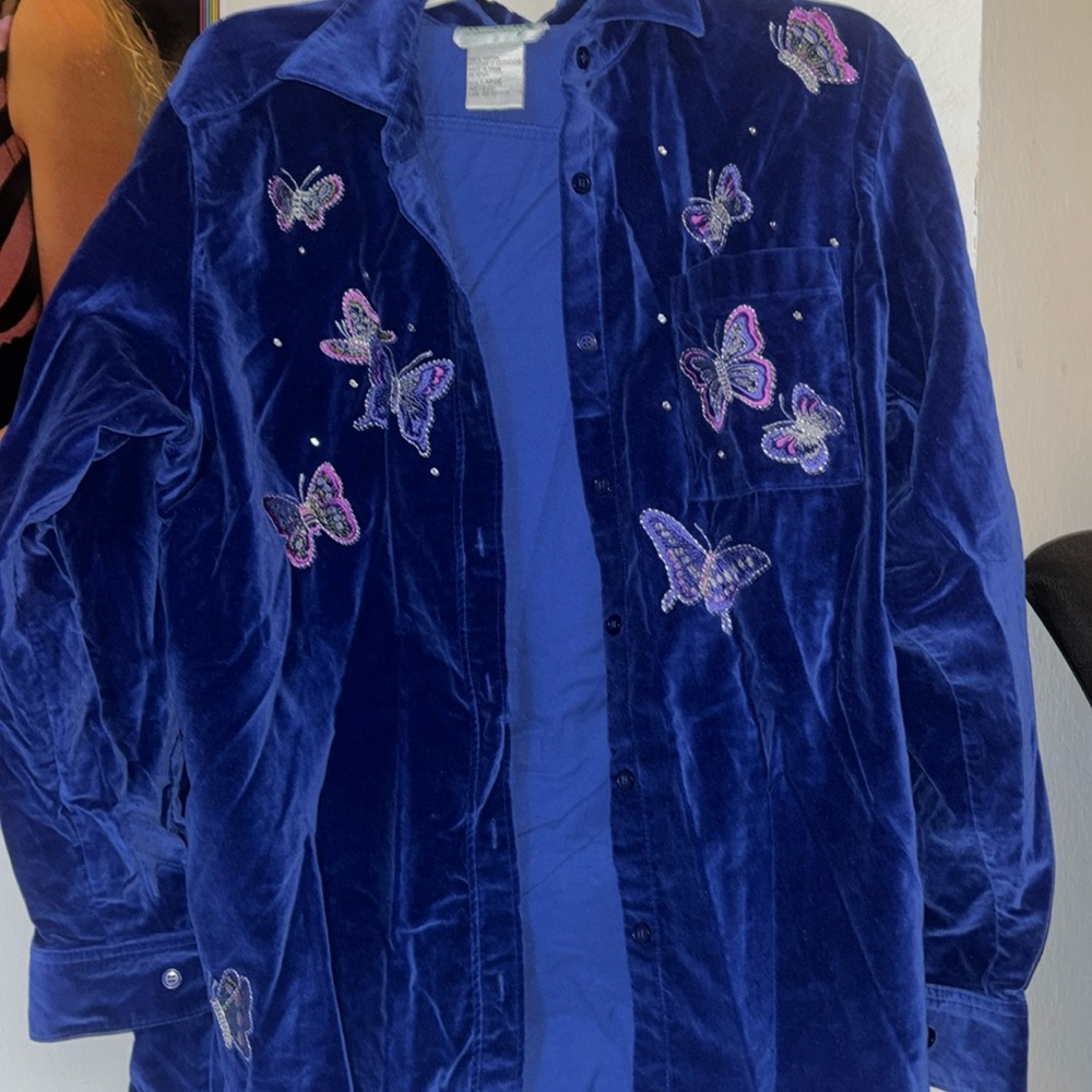 Royal Blue Butterfly Quaker Factory Jacket - Gem